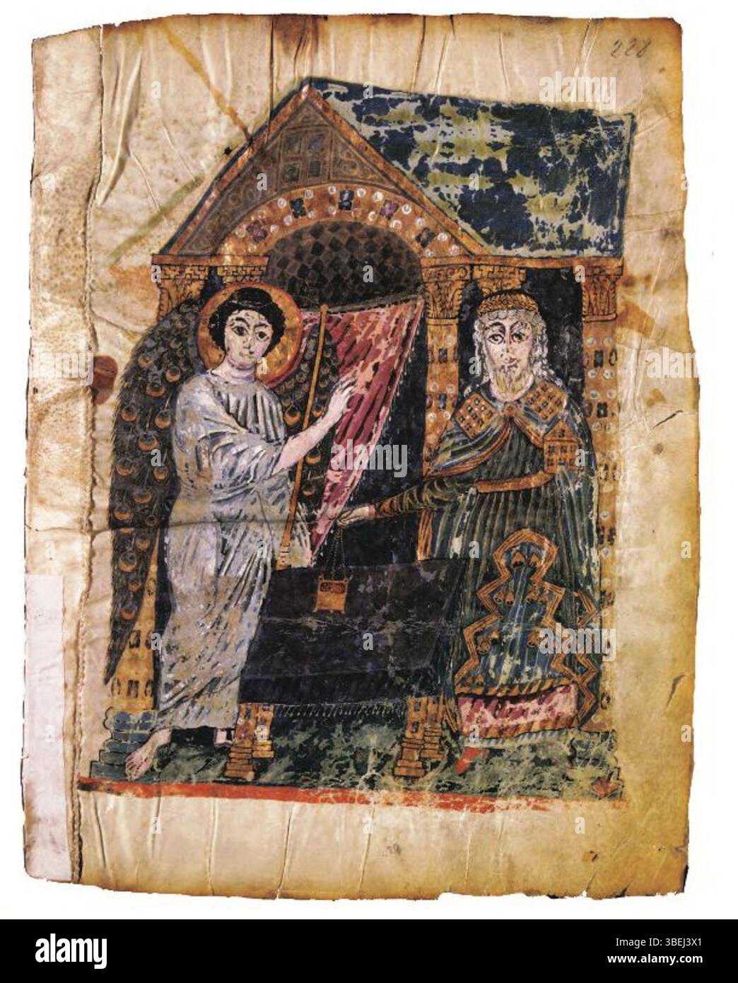 Page from the 'last four miniatures' of the 6th-7th century Echmiadzin ...