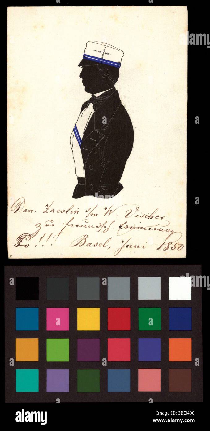 This silhouette portrait of Daniel Zaeslin, created around 1850, is a ...