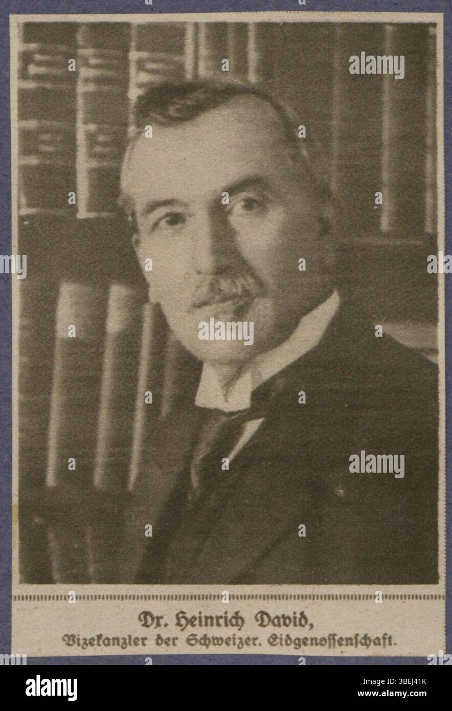 A black-and-white reproduction of a photograph of Heinrich David, taken ...