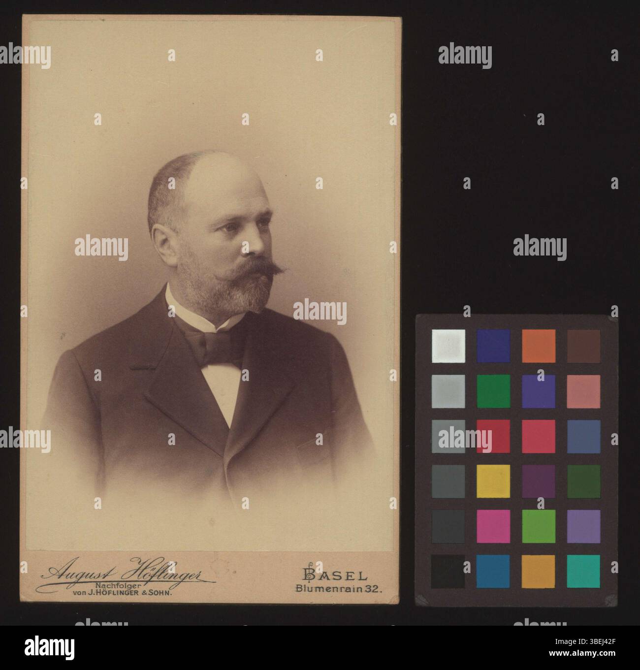 A black and white photograph of Rudolf Oser, mounted on cardboard ...