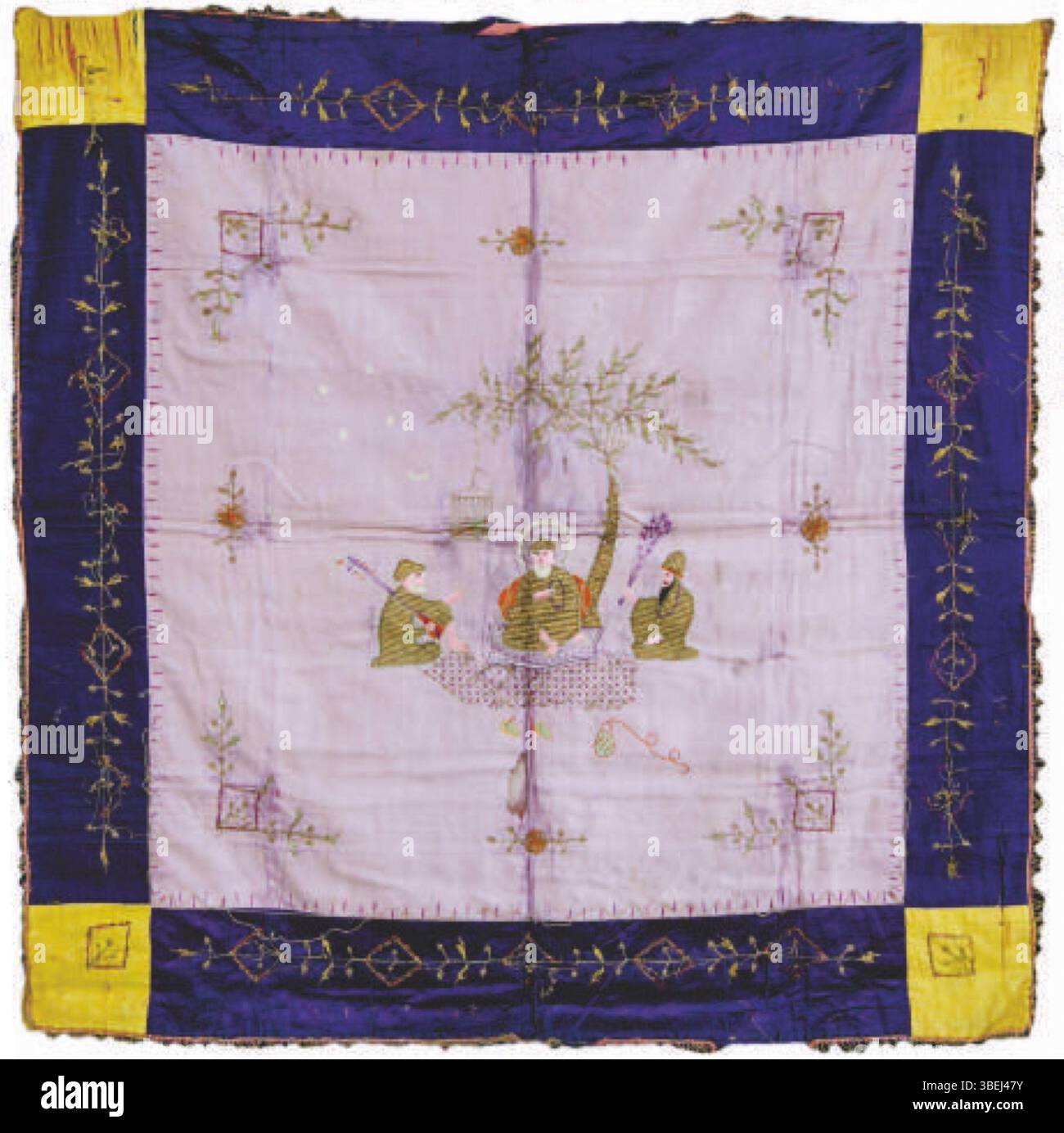 This textile wrap, created circa 1900, features depictions of Guru ...