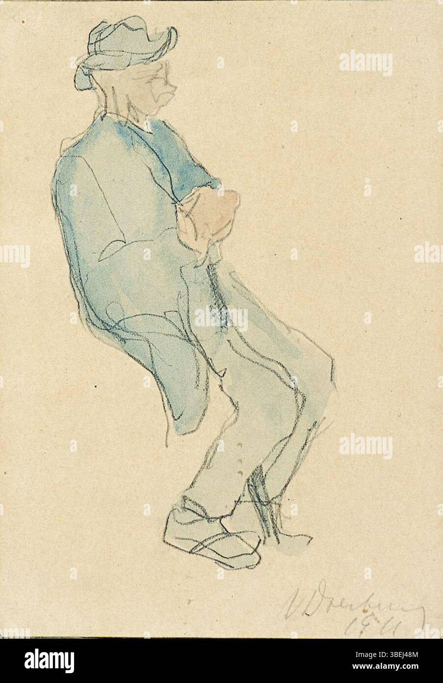 This 1911 pencil drawing by Theo van Doesburg, a key figure in ...