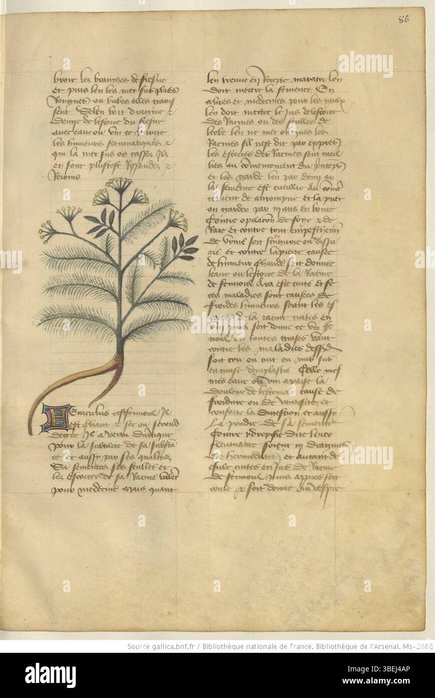 Folio 086r of Arsenal manuscript Ms-2888, dated between 1425 and 1450 ...
