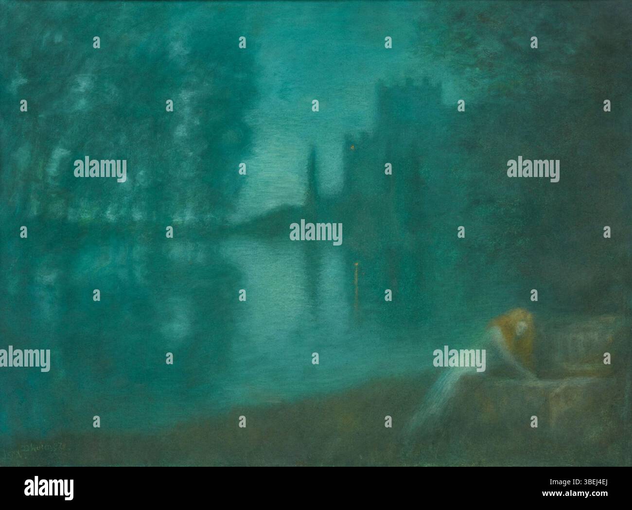 Lucien Lévy-Dhurmer's 'Mélisande to a Well' (a symbolic work from the ...