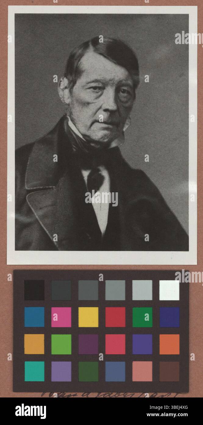 Black and white photograph of Johann Jakob Linder-Schoelly, taken between 1844 and 1864 Stock ...