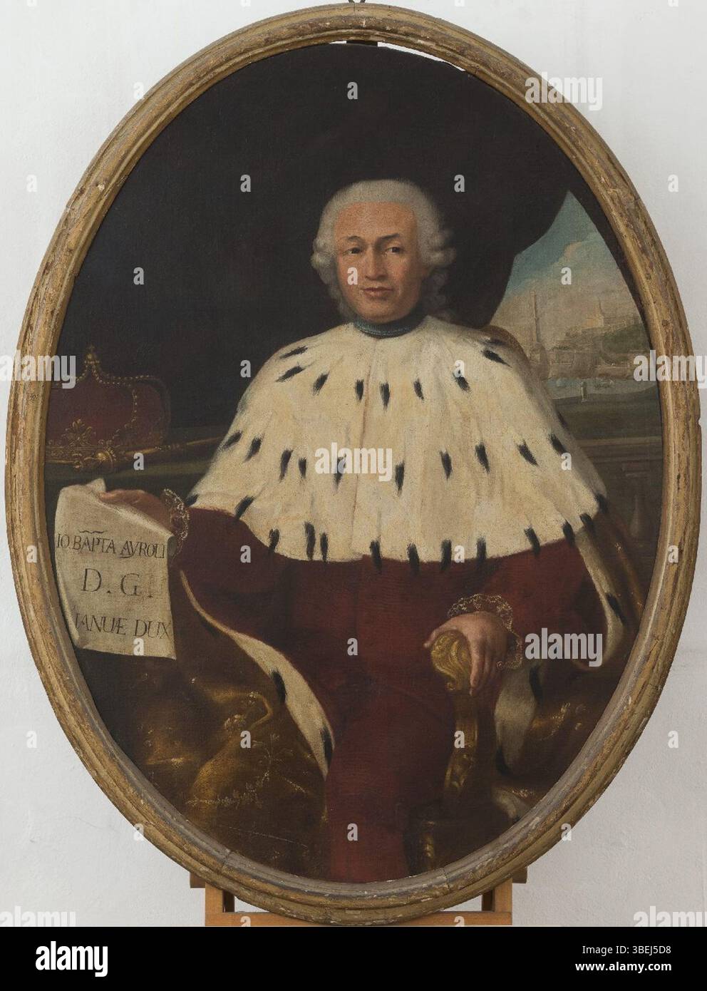 This 18th-century portrait by Giovanni Battista Ayroli depicts the Doge ...