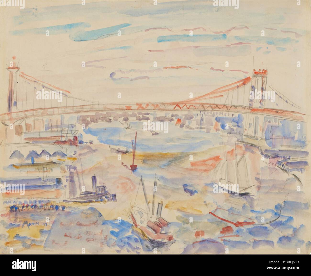 John Marin's 1910 painting 'Manhattan Bridge' captures the dynamic ...