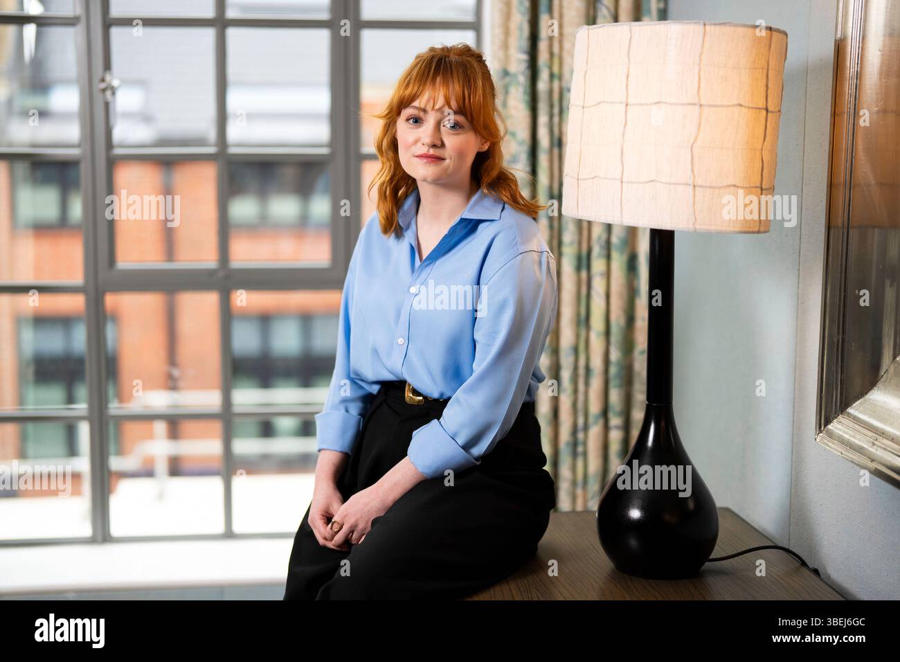 Leah Byrne poses for portrait photographs to promote the television series "Dept. Q" on Tuesday ...