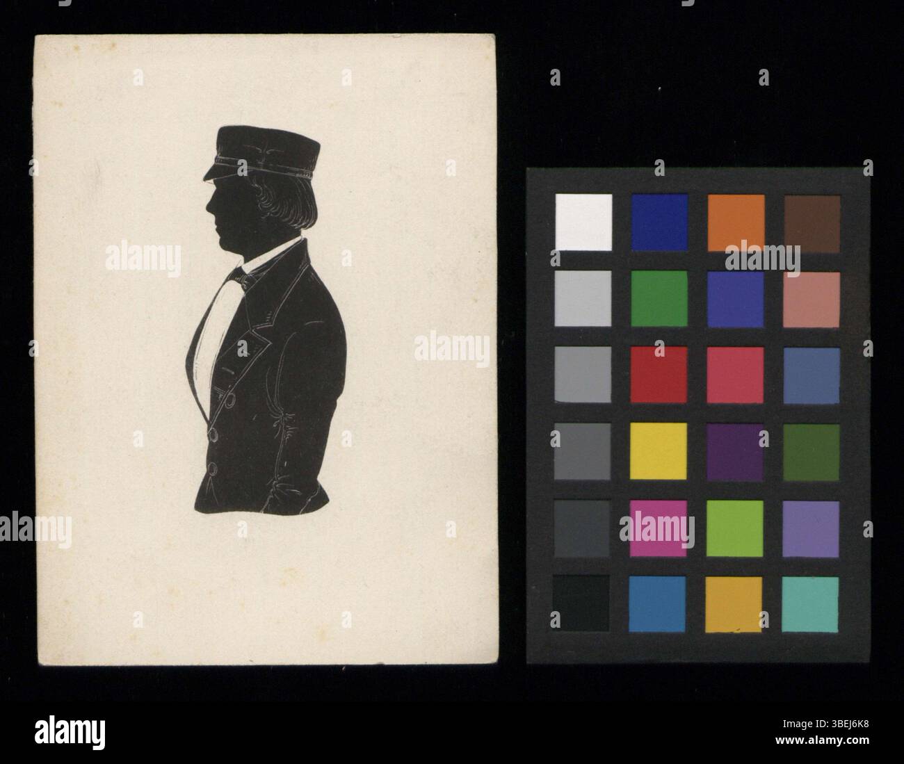 This circa 1850 silhouette of Carl Burckhardt, drawn in black ink ...