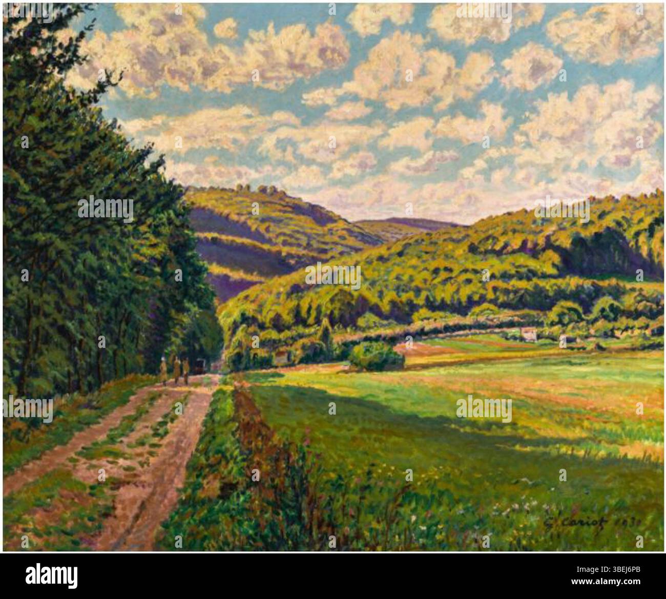 'Paysage' is an oil painting by Gustave Cariot, created in 1930. The ...