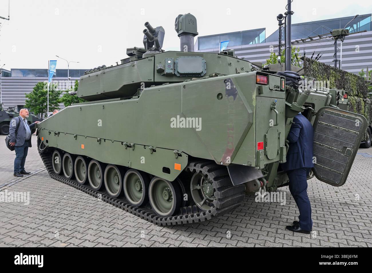 Tracked armoured combat vehicle CV9035, BVP during a trio of security ...