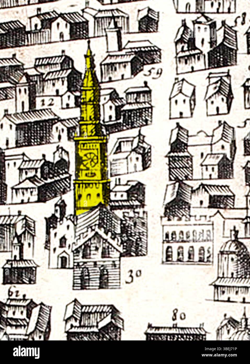 The 'Torre civica di Parma' is featured in Ambrogio Brambilla's map of ...