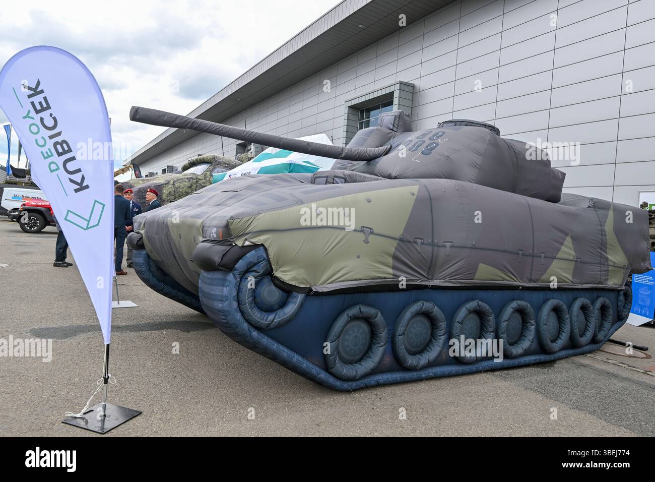Realistic inflatable replicas of actual military tank during a trio of ...