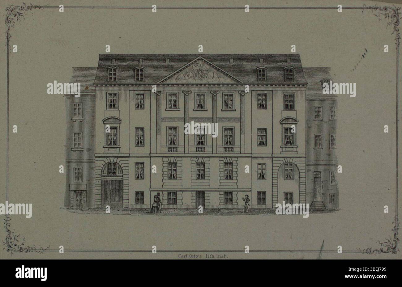 A drawing depicting Amaliegade 45, located in Copenhagen, Denmark. The precise date of the ...