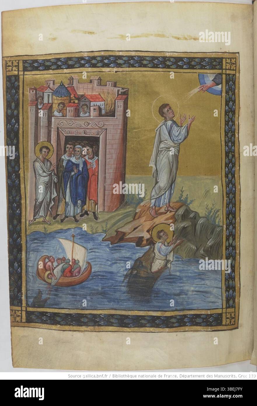 Miniature 12 in manuscript Grec 139 portrays the story of Jonah in four ...
