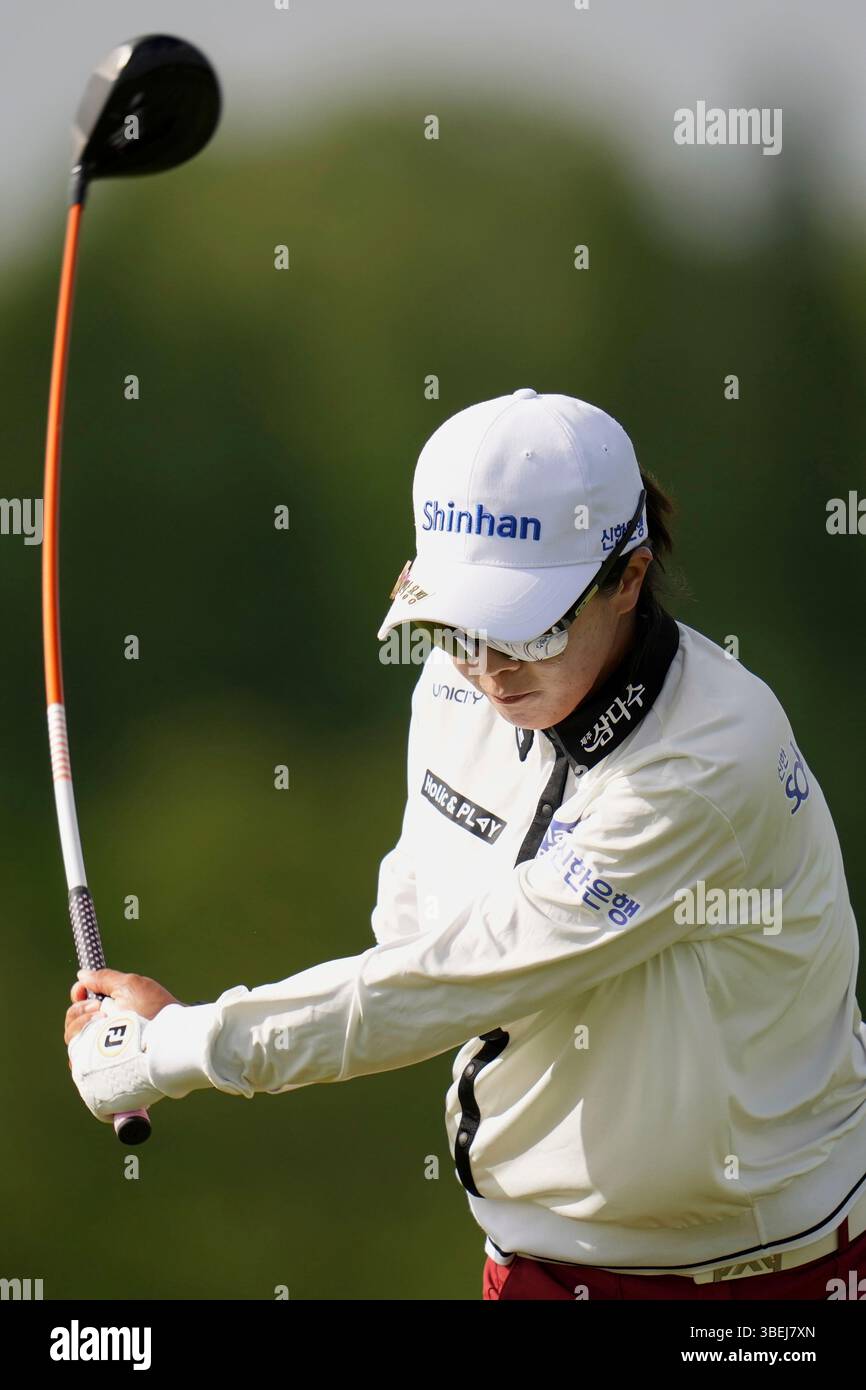 Jin Hee Im, of South Korea, hits on the third hole during the first ...