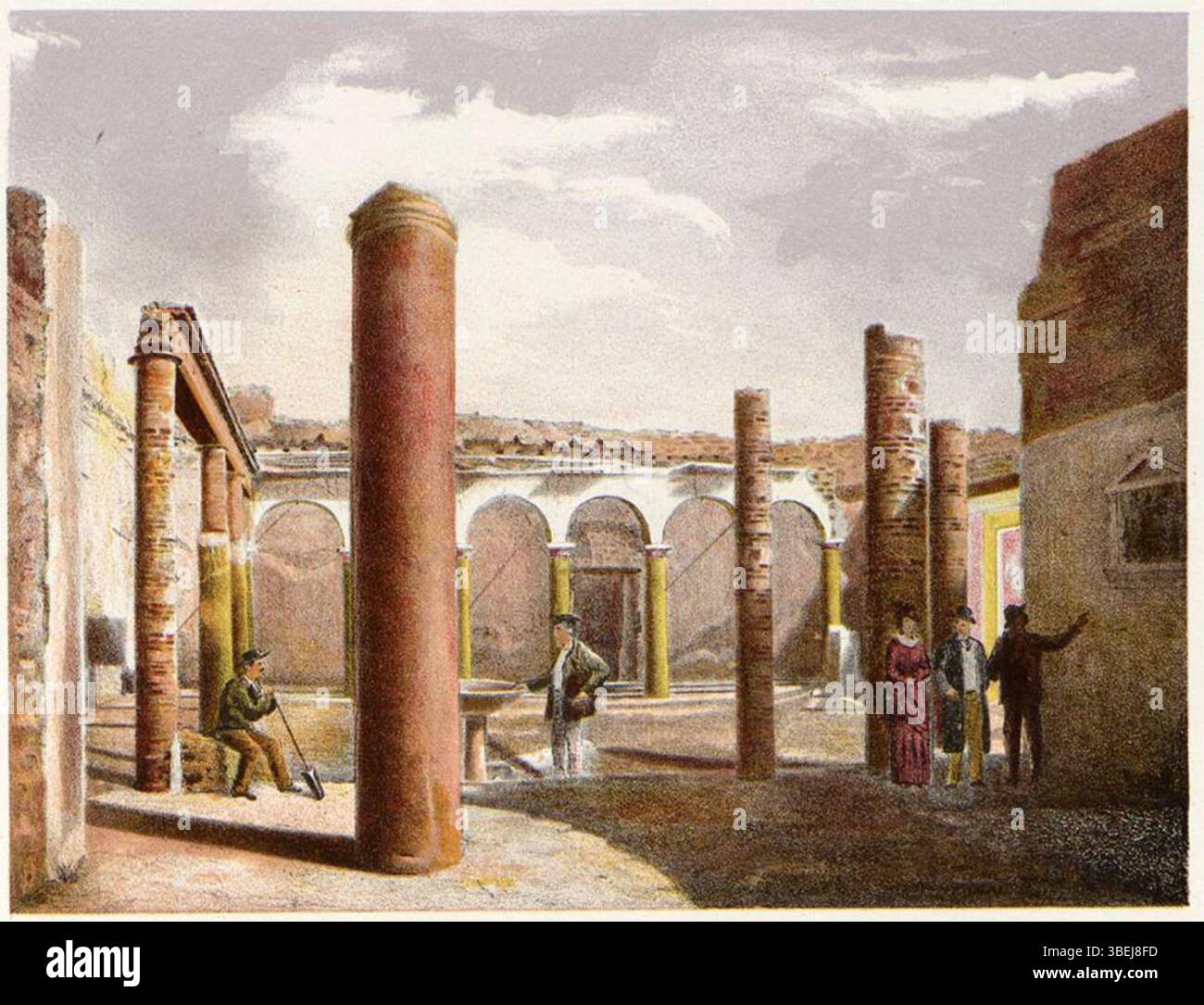 Late 19th-century illustration showing the view across the atrium from ...
