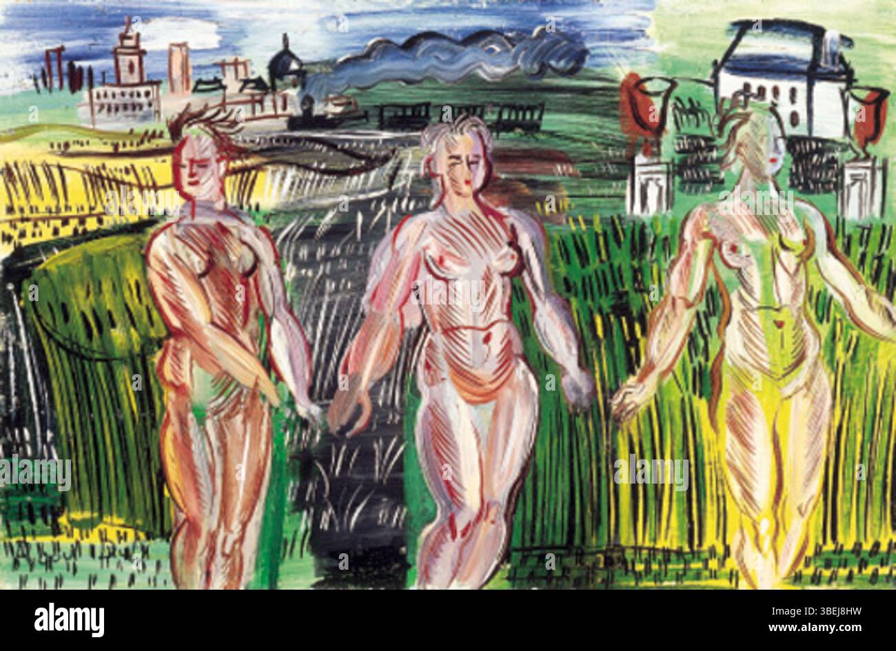 Raoul Dufy's *Les affluents de la Seine*, painted in 1942, depicts the tributaries of the River ...