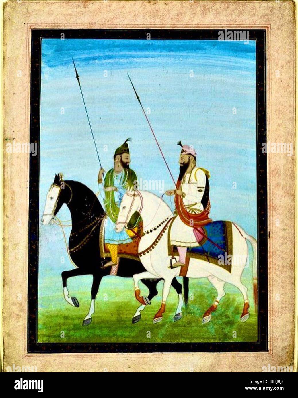 This mid-19th century painting shows Sikh lancers on horseback ...