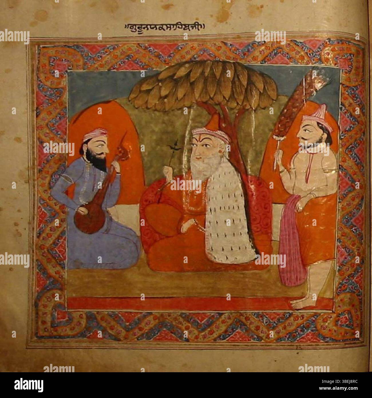 This 19th-century depiction of Guru Nanak, the founder of Sikhism, from ...