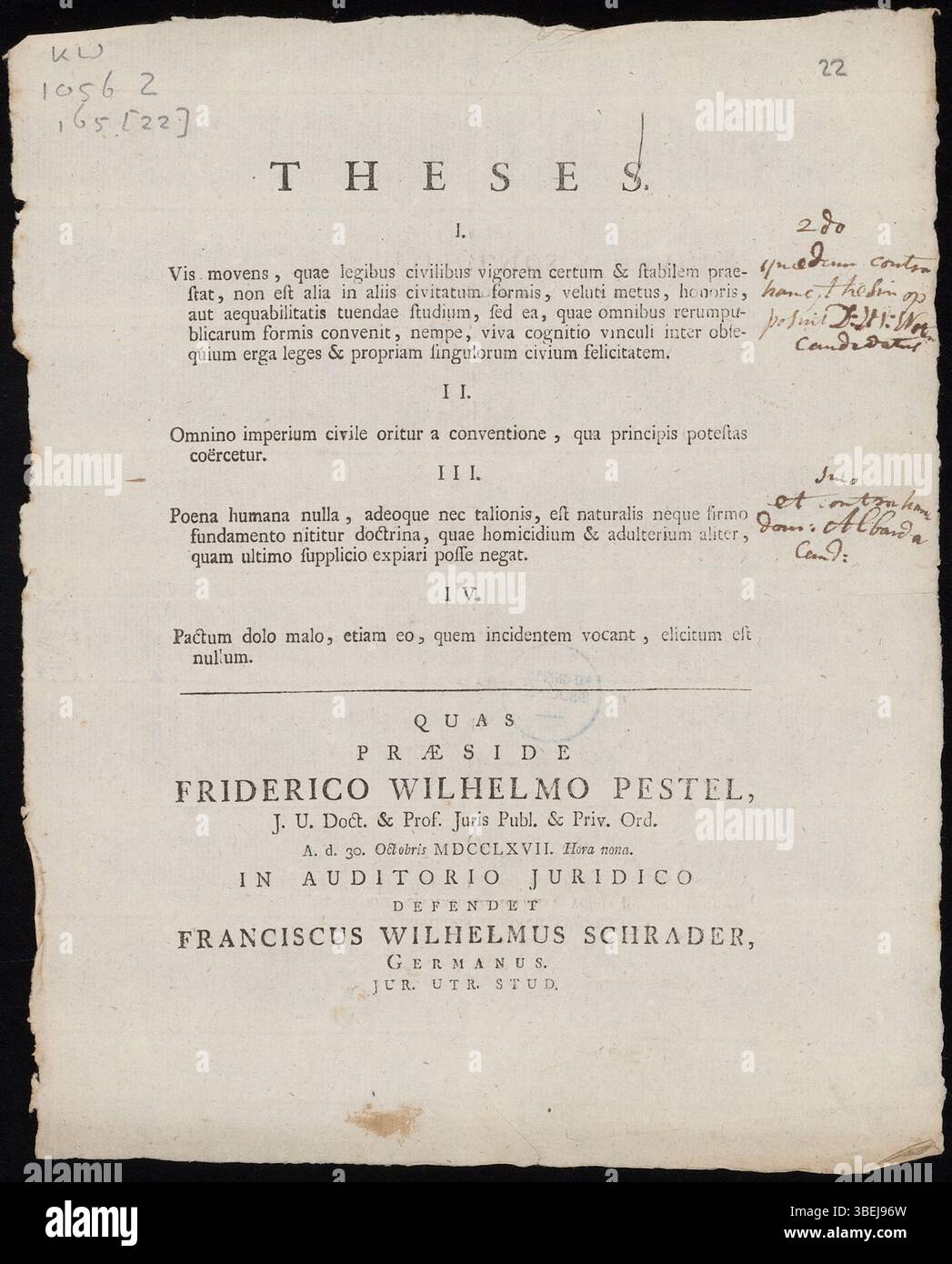 This 1767 academic thesis, defended under the presidency of Fridericus ...