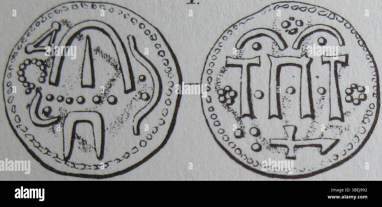 This drawing by numismatist P. Hauberg (1844–1928) depicts the portrait ...