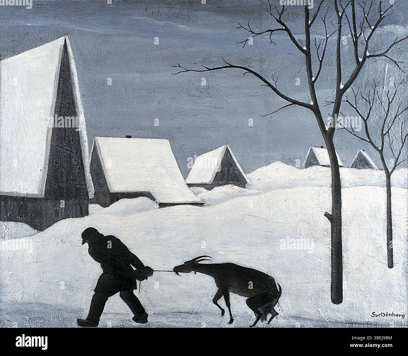 'Mann mit Ziege' (Man with Goat) by Ewald Schönberg, painted in 1930 ...