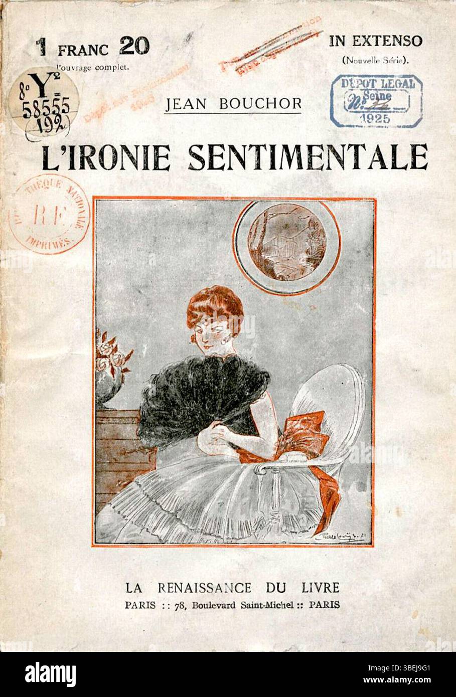 The cover of the novel *L'Ironie sentimentale*, written by Jean Bouchor ...