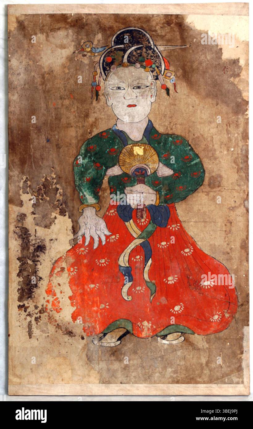 A 15th-century Korean painting of Sanggun, a patron god of Naewat-dang ...