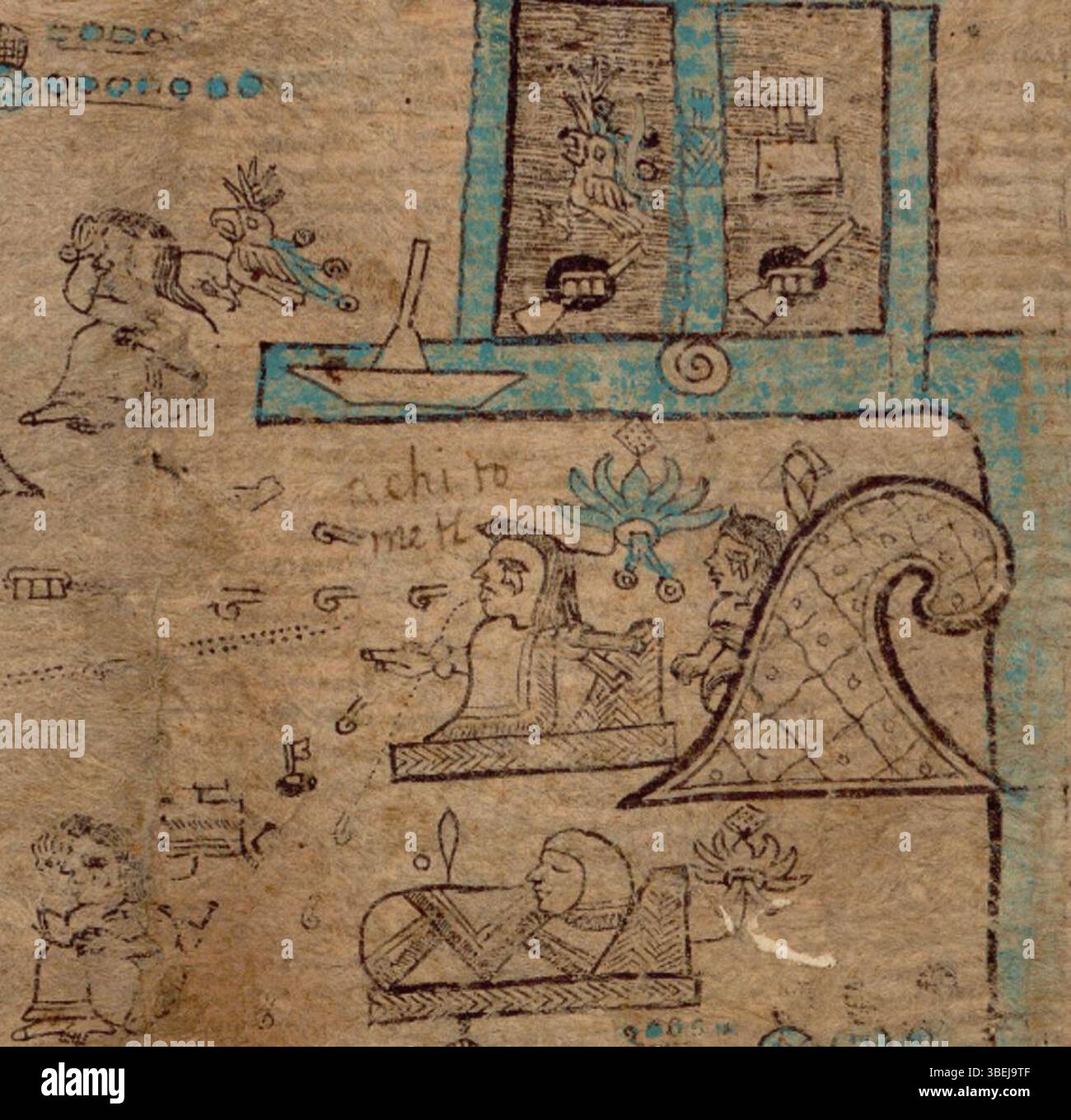 This image, from the Codex Xolotl, shows Achitometl, the ruler of ...