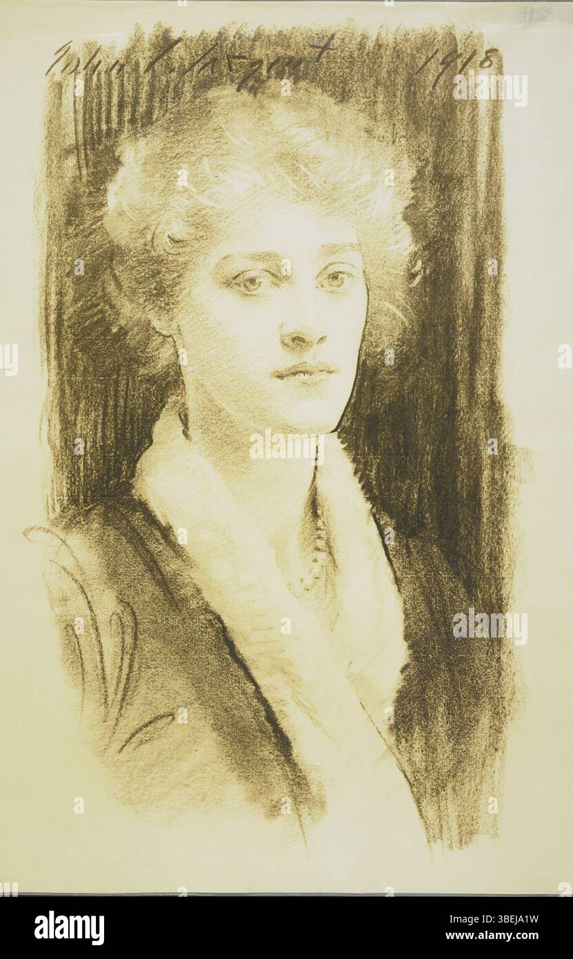 This charcoal drawing by John Singer Sargent from 1918 depicts Phyllis ...
