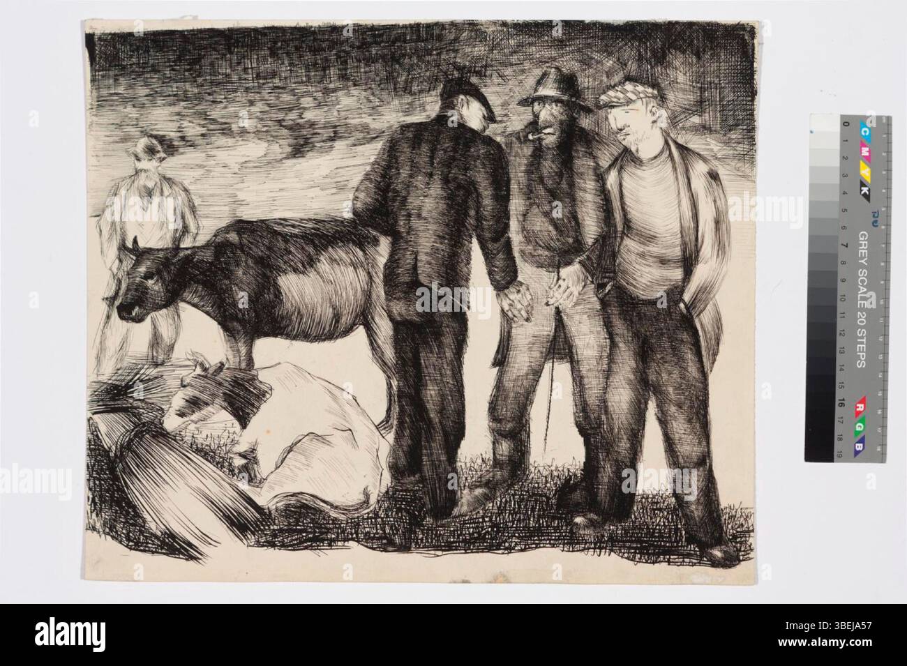 Hando Mugasto's 1937 piece *Lehmakauplejad* presents a poignant ...