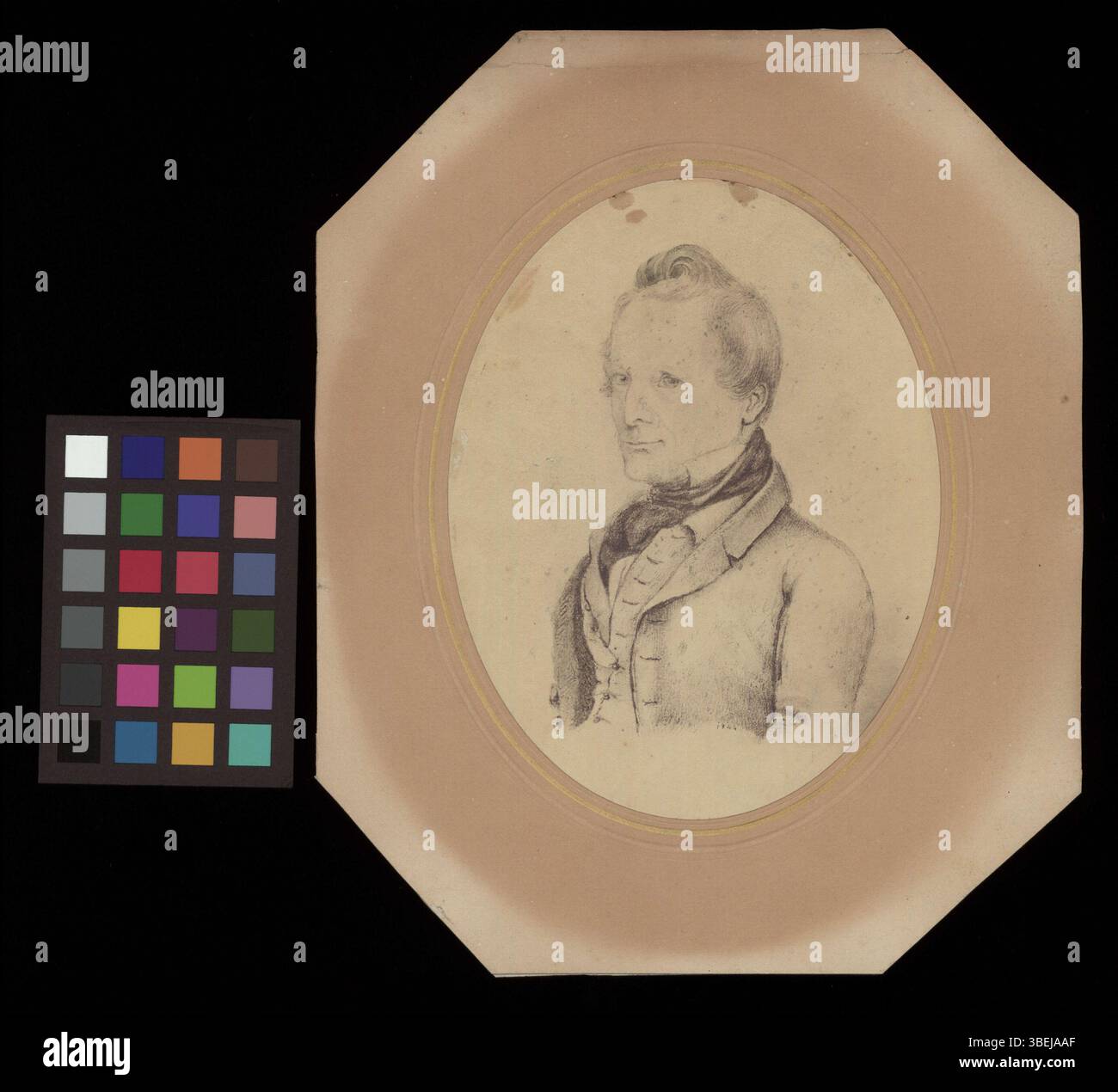 Portrait of Georg Hoffmann, circa 1844, mounted on cardboard with visible border Stock Photo - Alamy