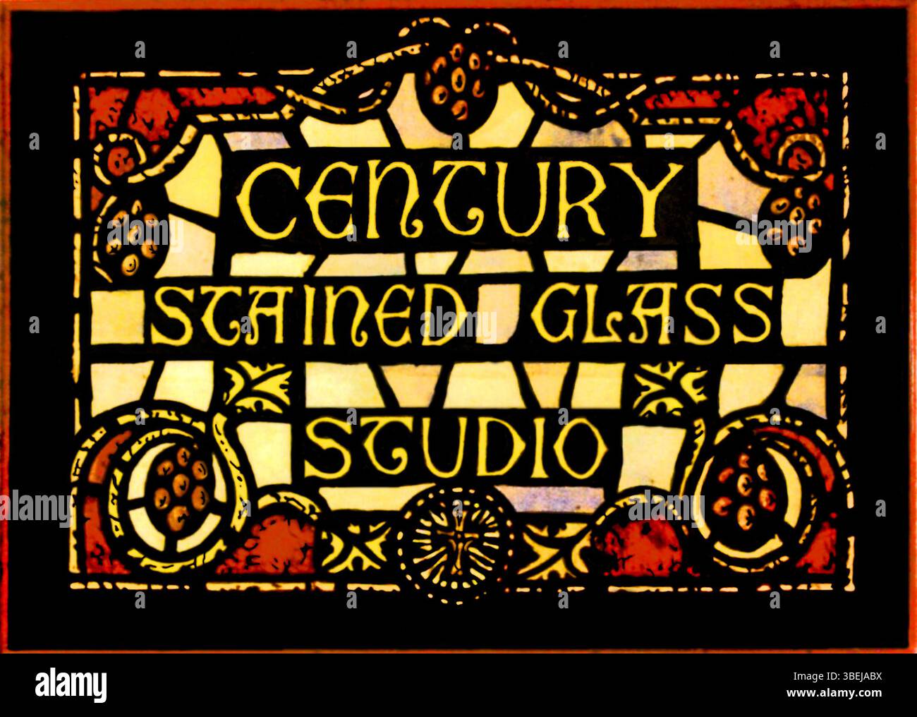 Carl Huneke (1898–1972) designed a company sign for his Century Stained ...