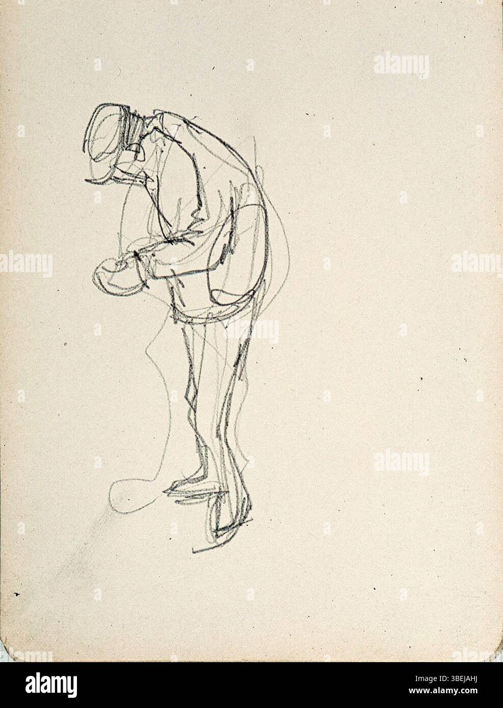 This 1912 sketch titled 'A Man Bending Over' by Theo van Doesburg ...