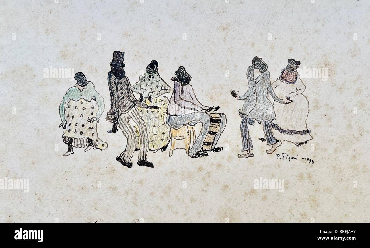 'Candombe' (1934) by Pedro Figari is a drawing depicting an Afro ...