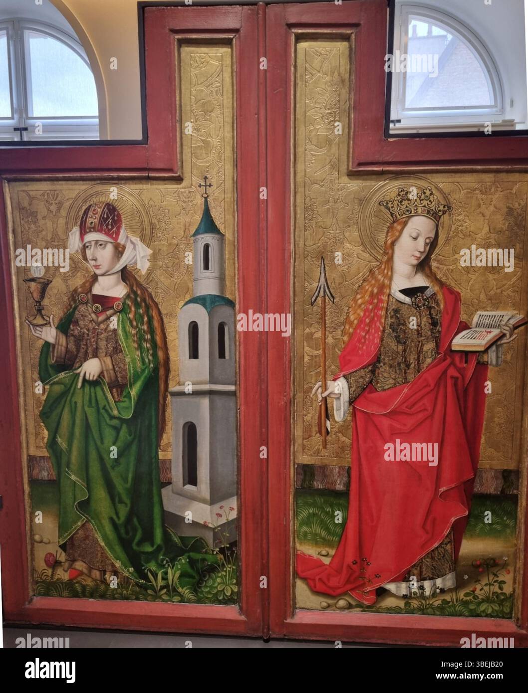 Painting of Saints Barbara and Ursula by the Master of the Illet de ...