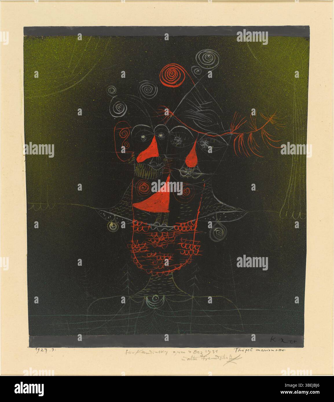 Paul Klee's 'Tripelmarionette' from 1927 portrays a stylized figure ...