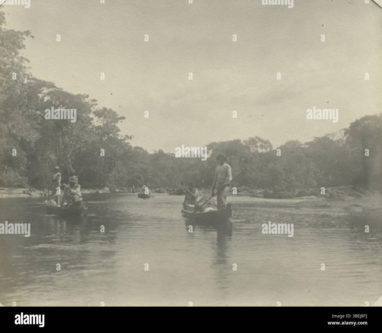 The image captures a canoe used during the Gonini Expedition on the ...
