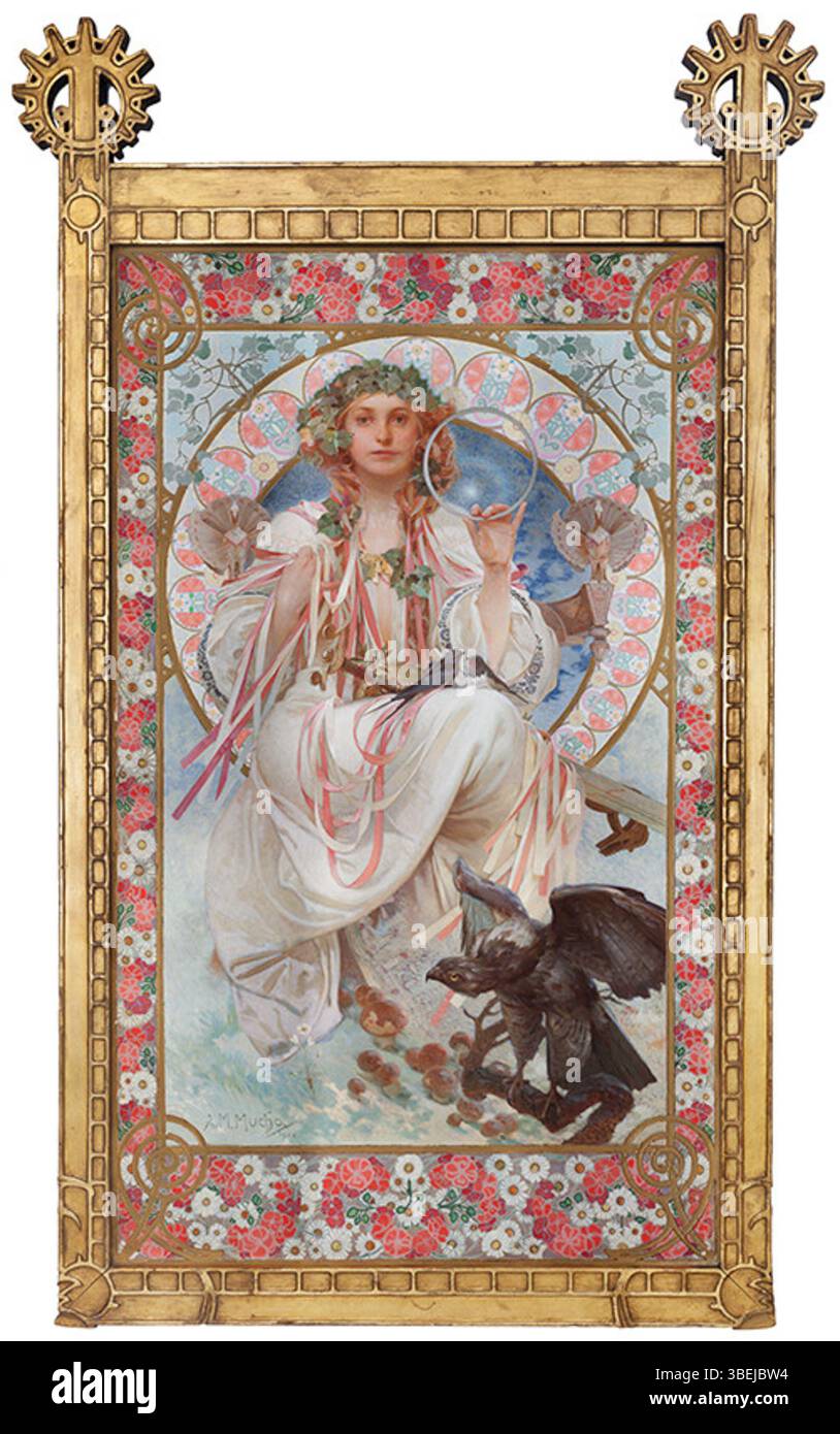 Alphonse Mucha's 1908 painting *Portrait of Josephine Crane-Bradley as ...