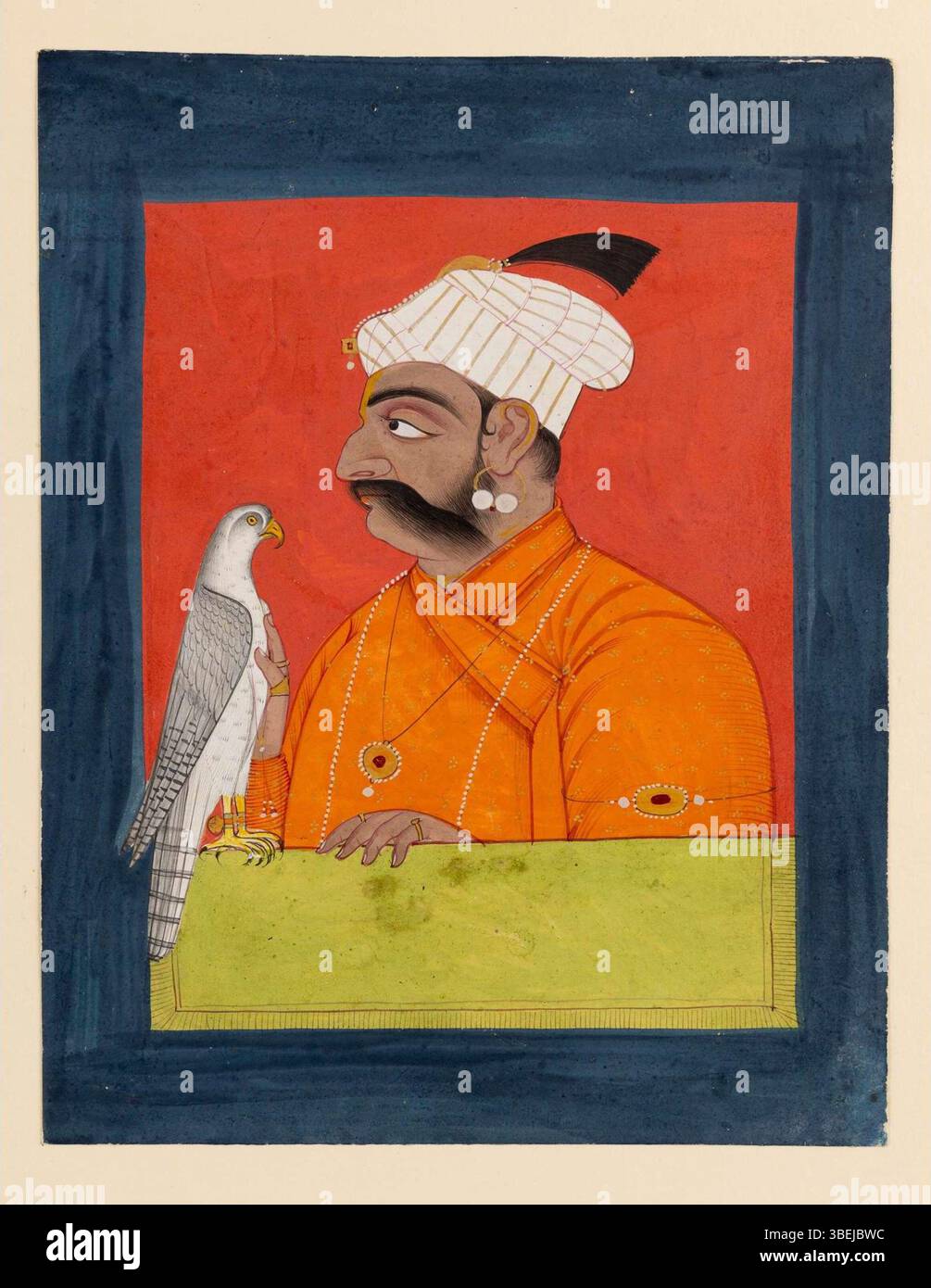 This painting portrays Raja Suraj Mal of Nurpur State holding a hawk ...