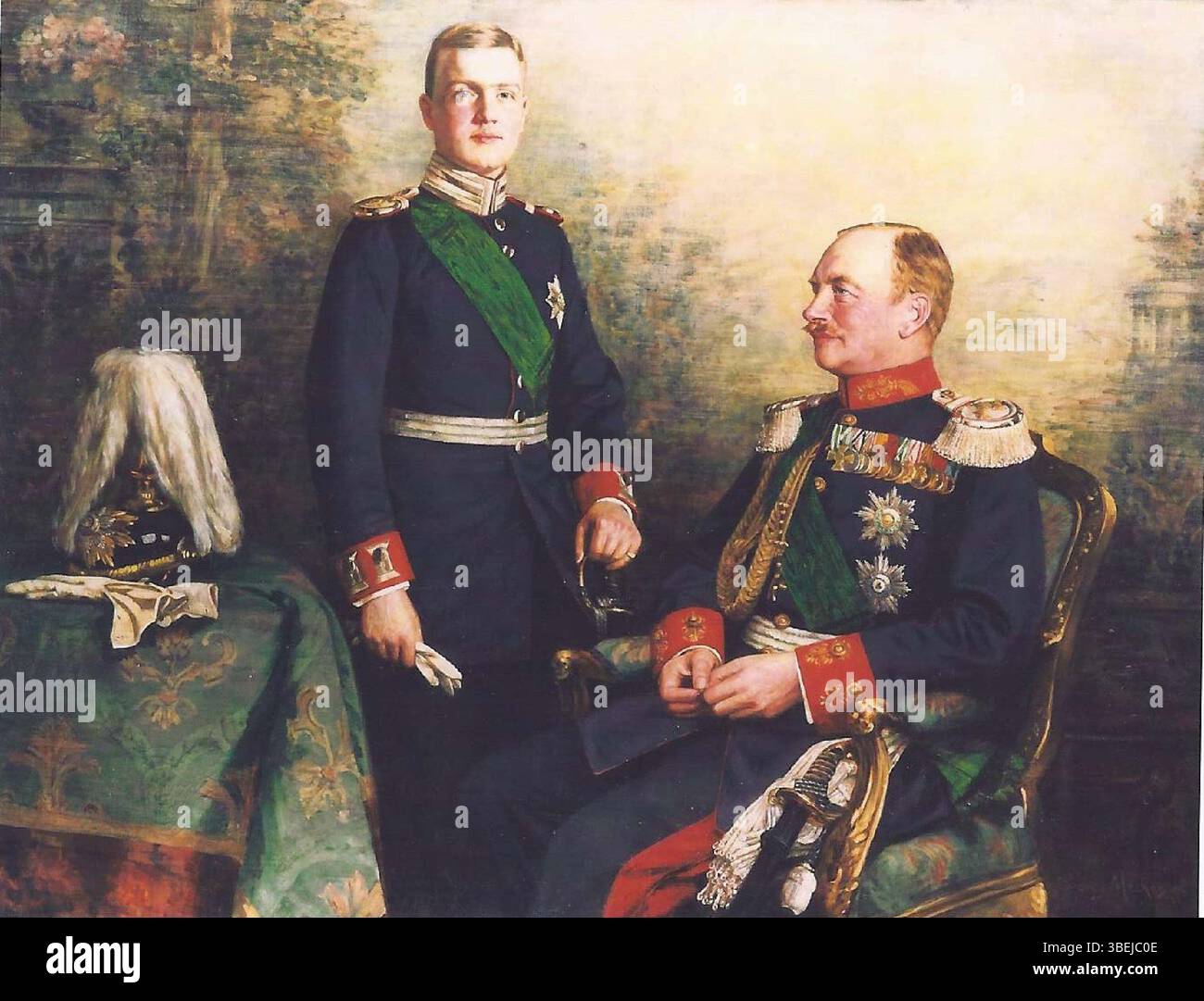 A 1911 portrait by Georg Meckes depicting King Friedrich August III of ...