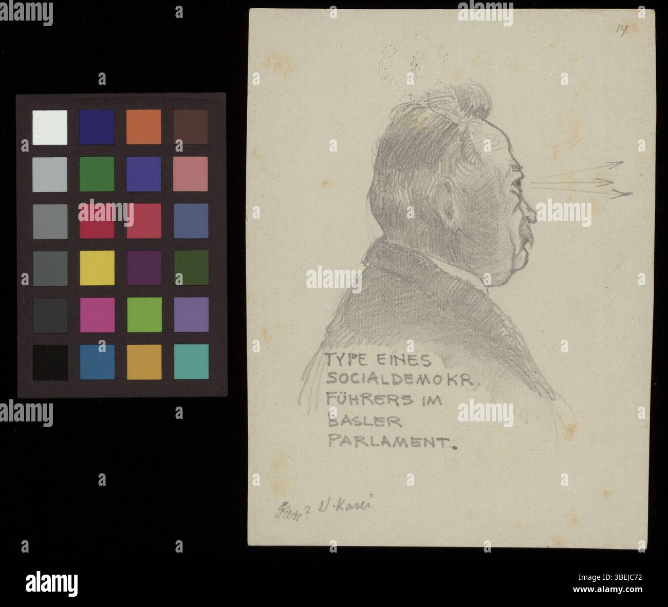 This pencil drawing, created by Grossrat Ditisheim between 1916 and ...