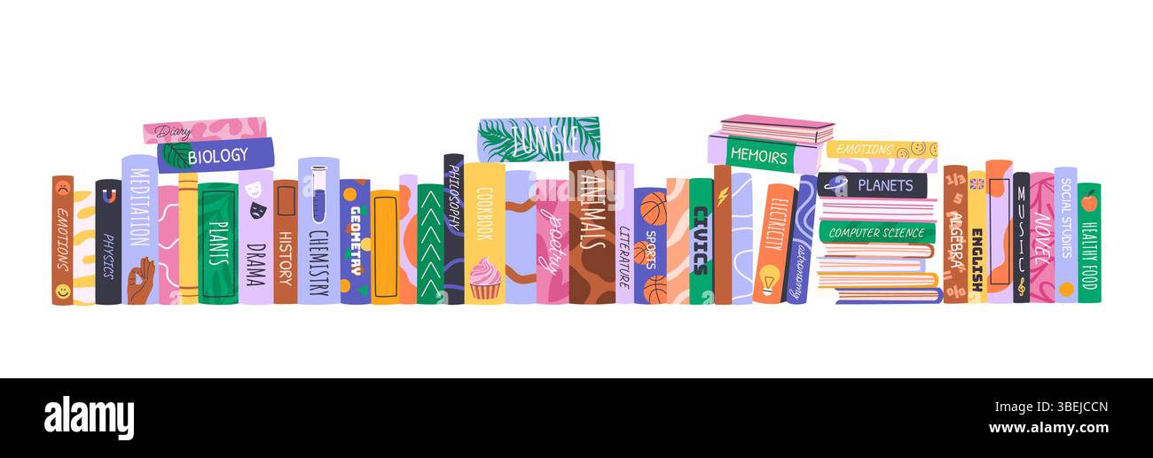 Stack of books. Home library. Vector illustration Stock Vector Image ...