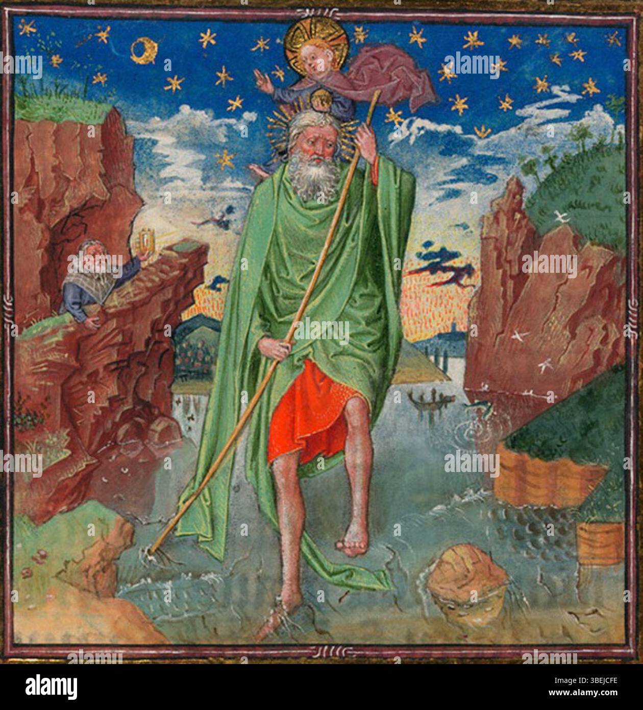 The illustration of Saint Christopher in the Hours of Catherine of ...