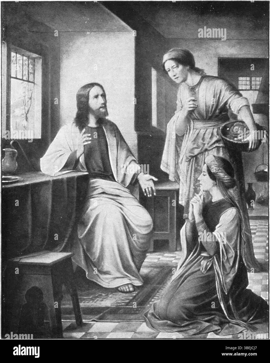 'Maria en Martha bij Jezus' by Albin Windhausen (1863–1946), published ...
