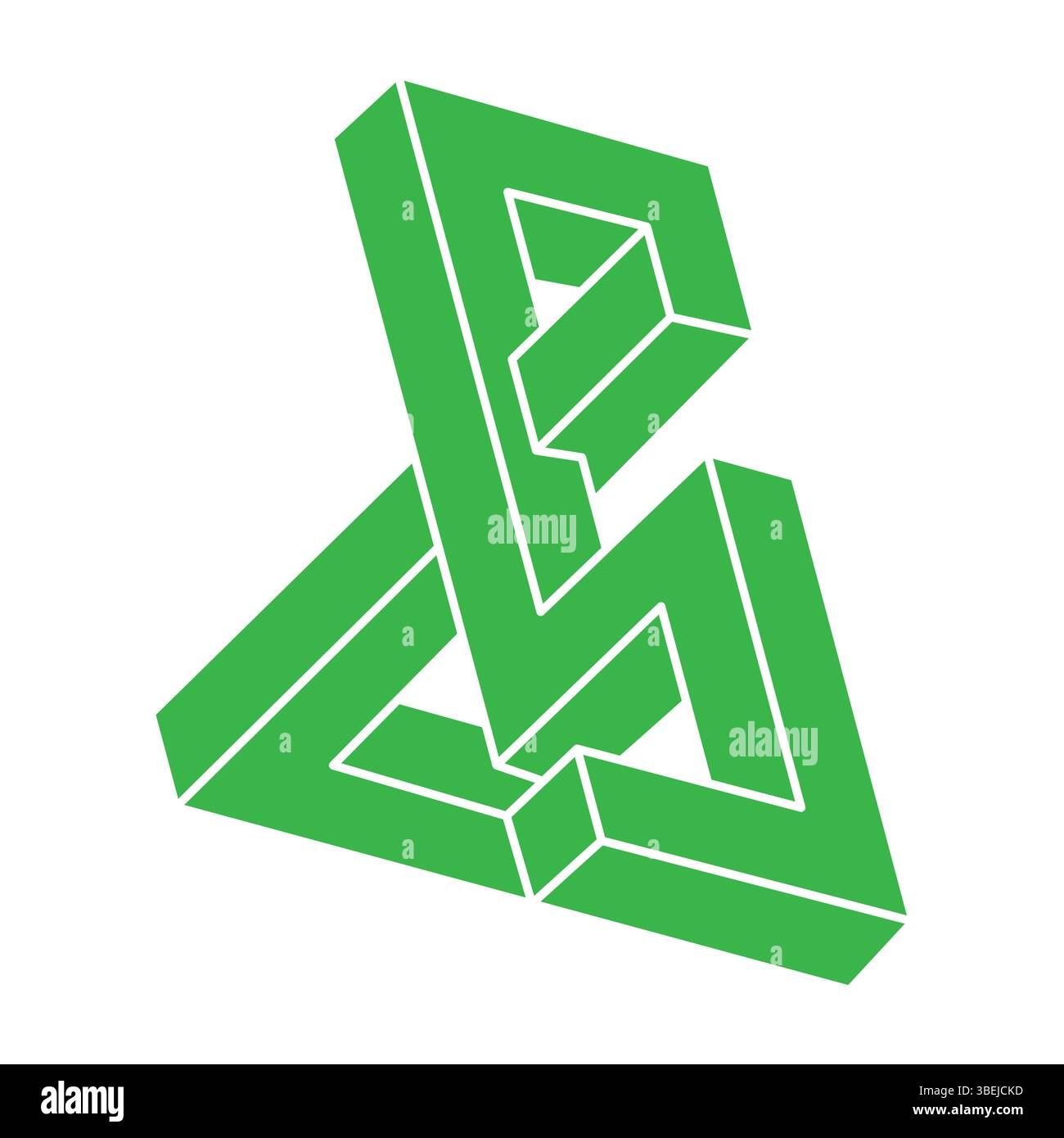 Impossible shape. Sacred geometry logo. Optical illusion figure. Abstract eternal geometric ...