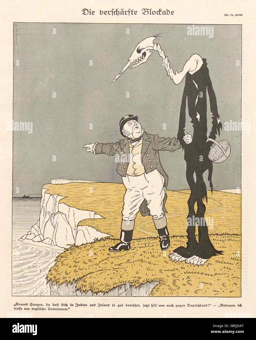 In 'The Tightened Blockade' (1916), Thomas Theodor Heine critiques ...