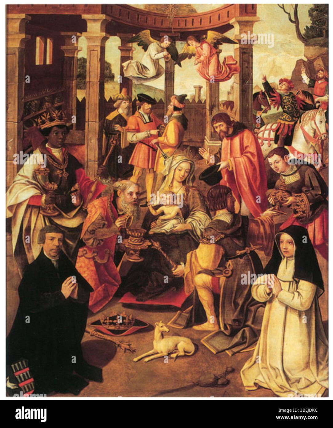 The 'Adoration of the Magi' painting features two donors, Claes ...