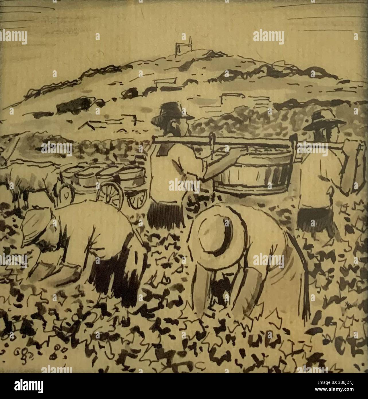 This ink drawing by Pierre Adolphe Valette (1876–1942) forms part of a series that depicts the ...